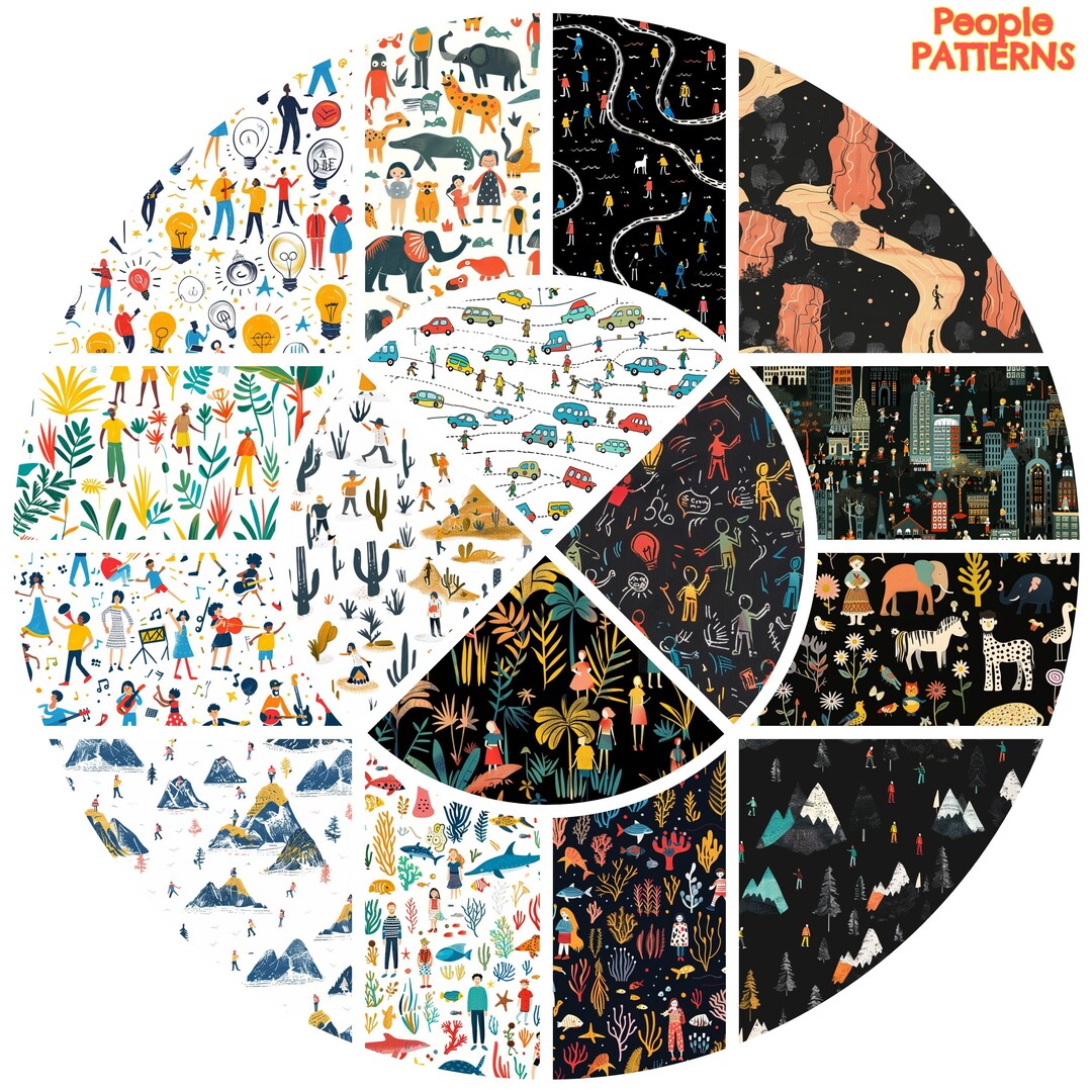 People Pattern 194 OPTIONS Seamless Individuals Style Masses Art ...