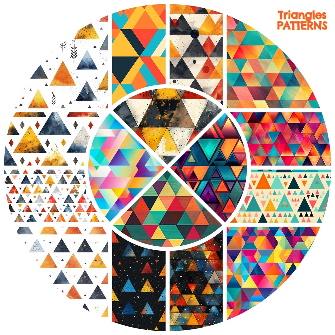 Triangles Pattern 20 OPTIONS Seamless Geometric Pattern Triangles Art ...