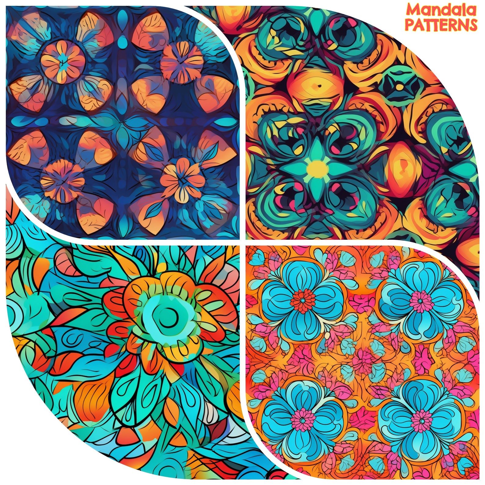 Mandala Pattern 20 OPTIONS Seamless Mandala Style Tropical Mandala Art ...