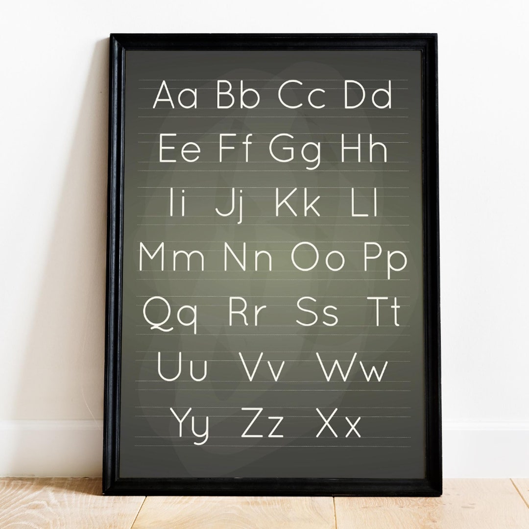 Home School Alphabet Poster, Education, Blackboard Prose Alphabet ...