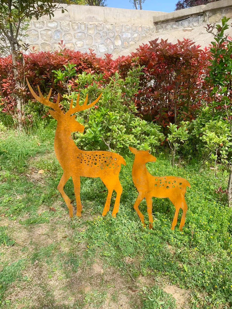Deer Buck Garden Stake Metal Garden Sign Custom Garden Sign Buck Fawn ...
