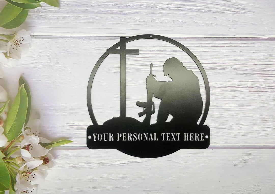 Personalized Patriotic Metal Sign Fallen Soldier Yard Display Fallen ...