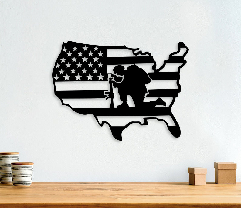 Personalized Patriotic Metal Sign Fallen Soldier Display Fallen Soldier ...