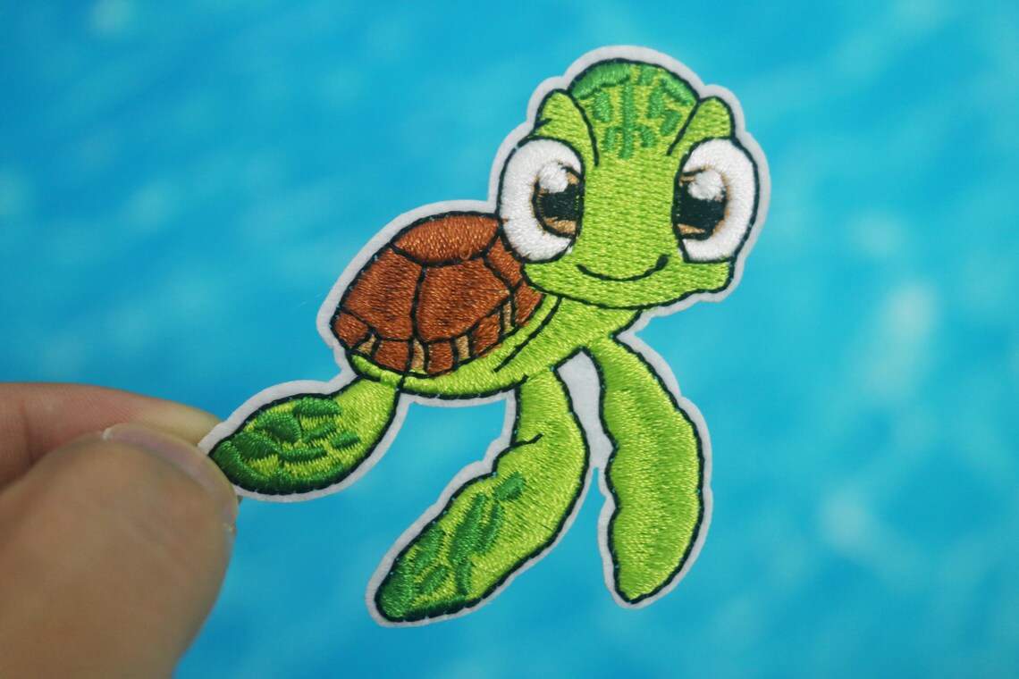 Cute Sea Turtle Patch, Green, Iron on Patch, Embroidered Patch ...