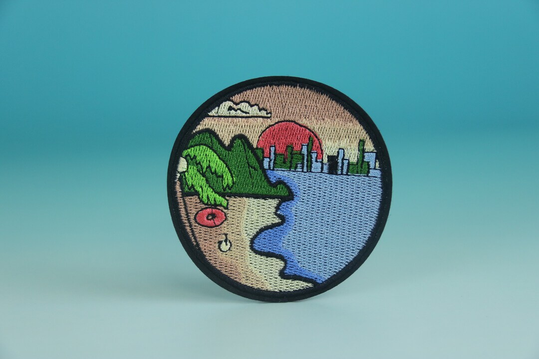 Beach Badge Patch, Outdoor Patch, Iron on Patch, Embroidered Patch ...