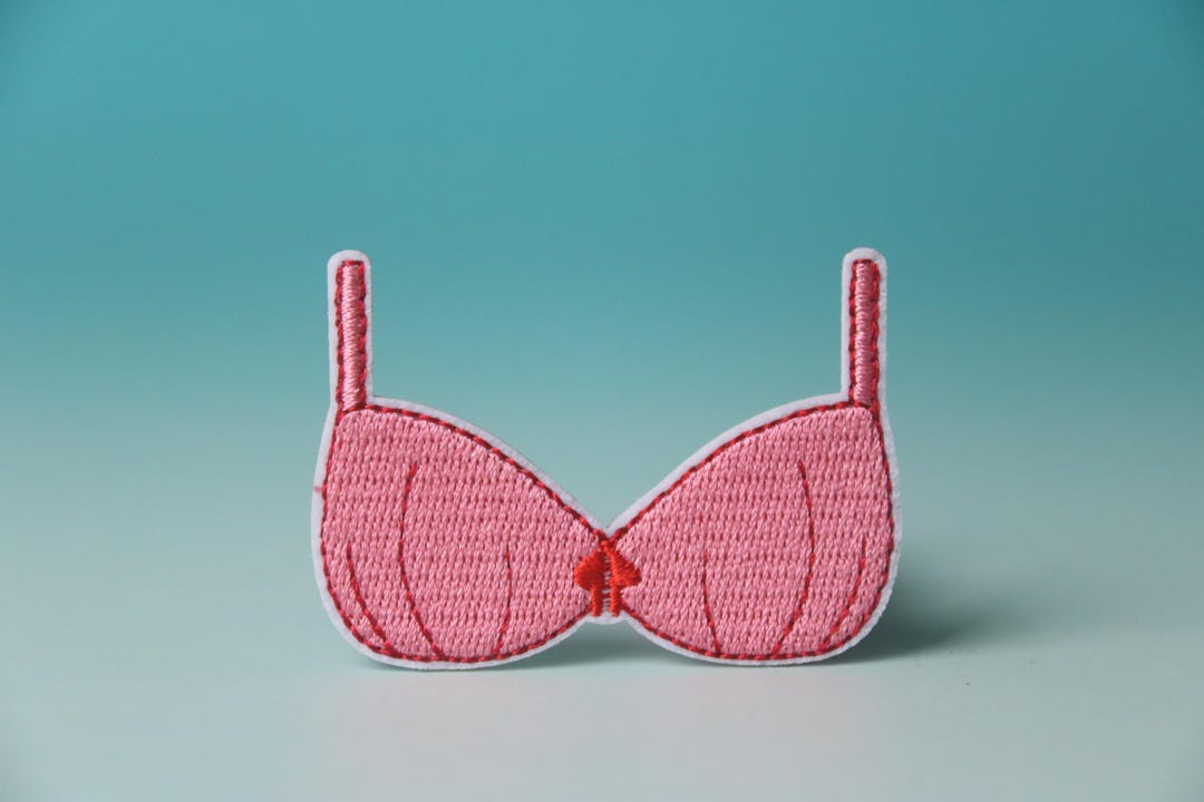 Pink Bra Patch: Embroidered Iron-on Applique - Etsy