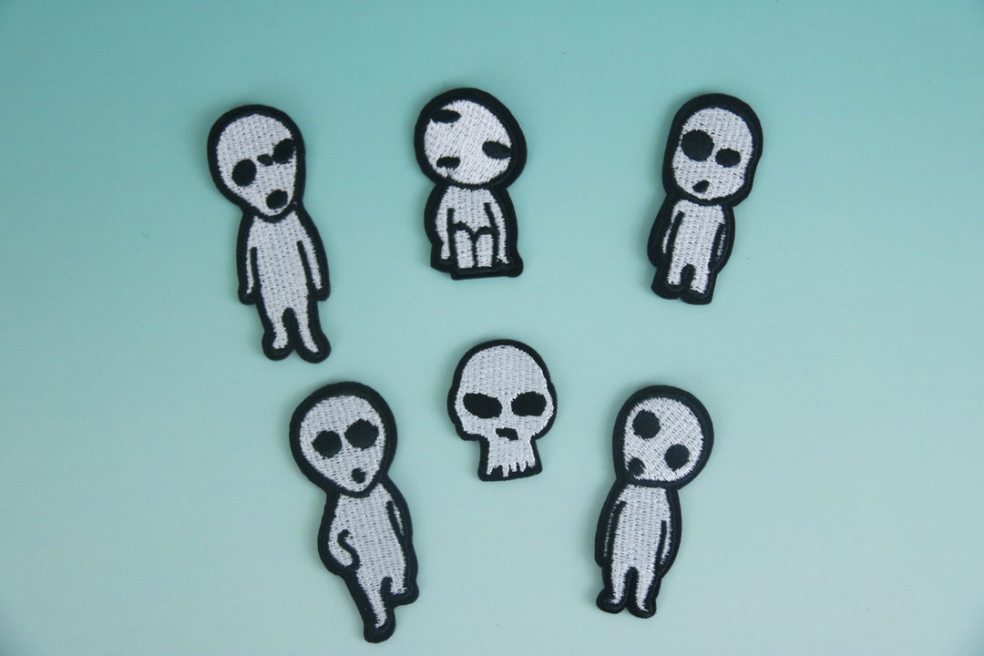 A Set of 6 Weird Aliens Patch, Cute, Skull, Iron on Patch, Embroidered Patch, Aesthetic Patch ...