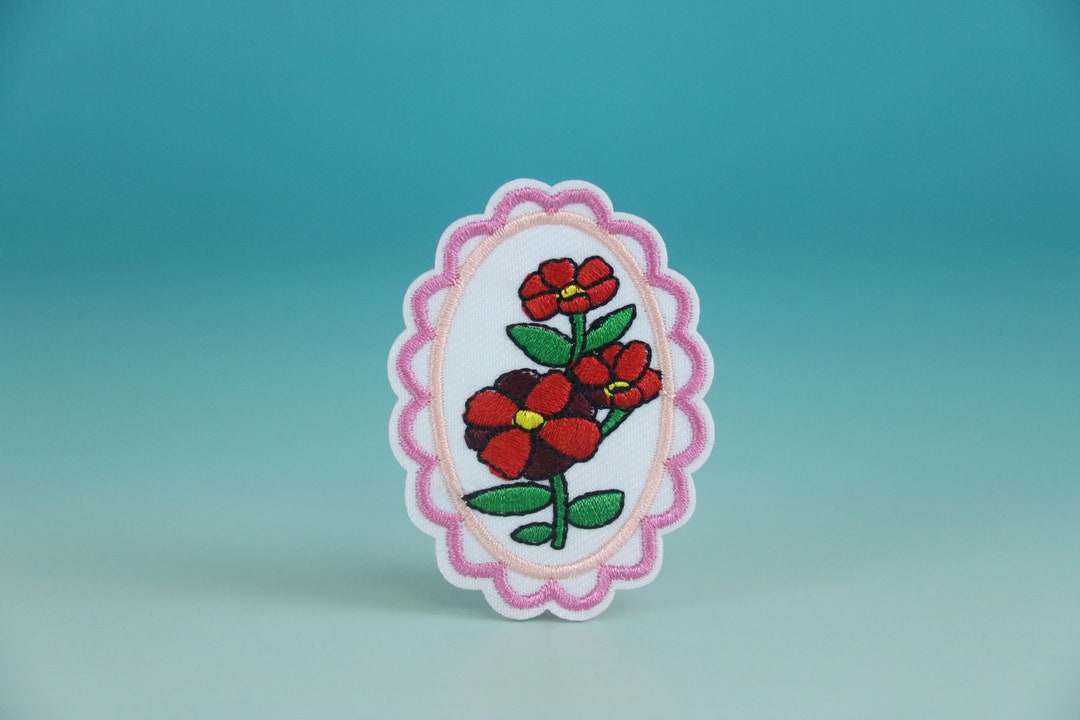 Red Tiny Flower Patch, Daisy Patch, Iron on Patch, Embroidered Patch ...