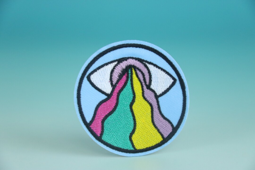 Rainbow From the Eye Patch, Eye Laser Patch, Iron on Patch, Embroidered ...