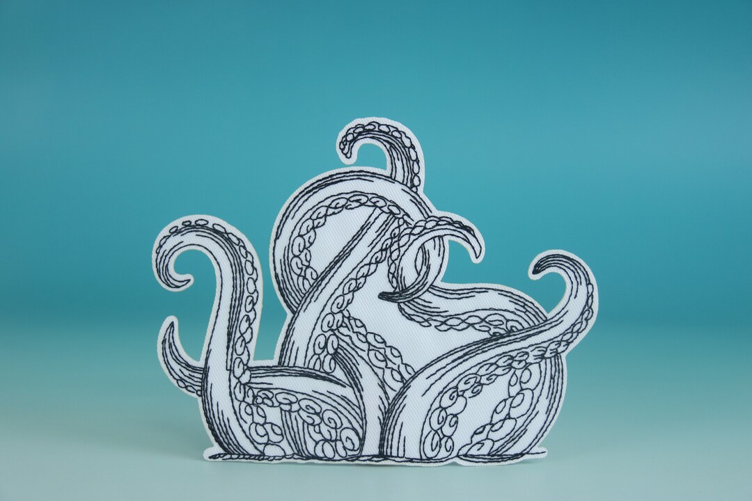 Octopus Tentacle Patch, Iron on Patch, Embroidered Patch, Aesthetic Patch, Funny Patch, for ...