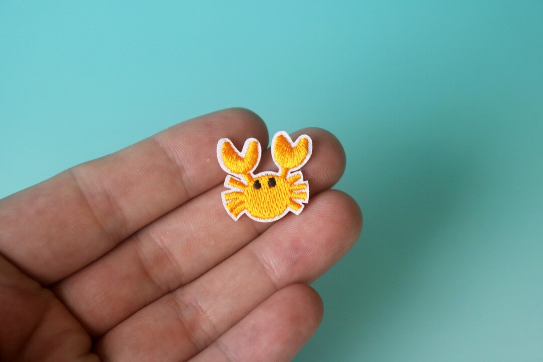 Tiny Crab Patch, Cute, Iron on Patch, Embroidered Patch, Aesthetic Patch, Funny Patch, for ...