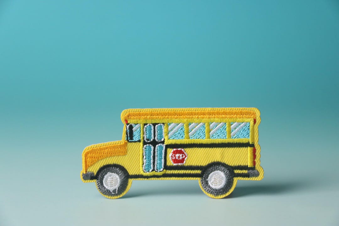 School Bus Patch, Iron on Patch, Embroidered Patch, Aesthetic Patch ...