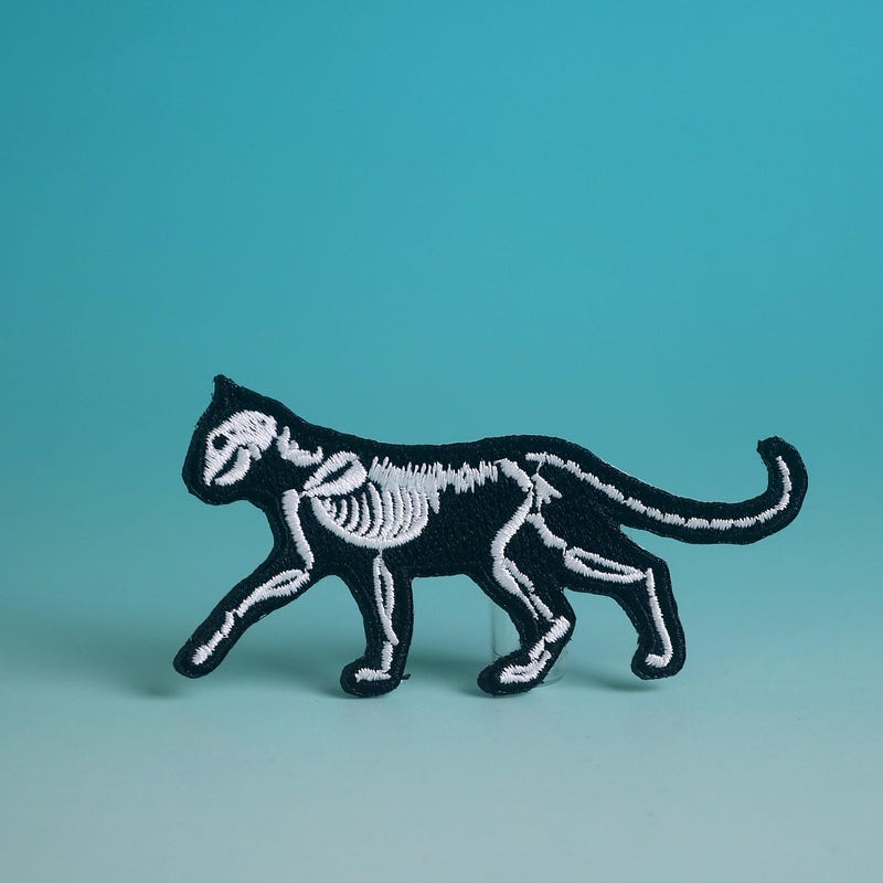 Skeleton Cat Patches - Etsy