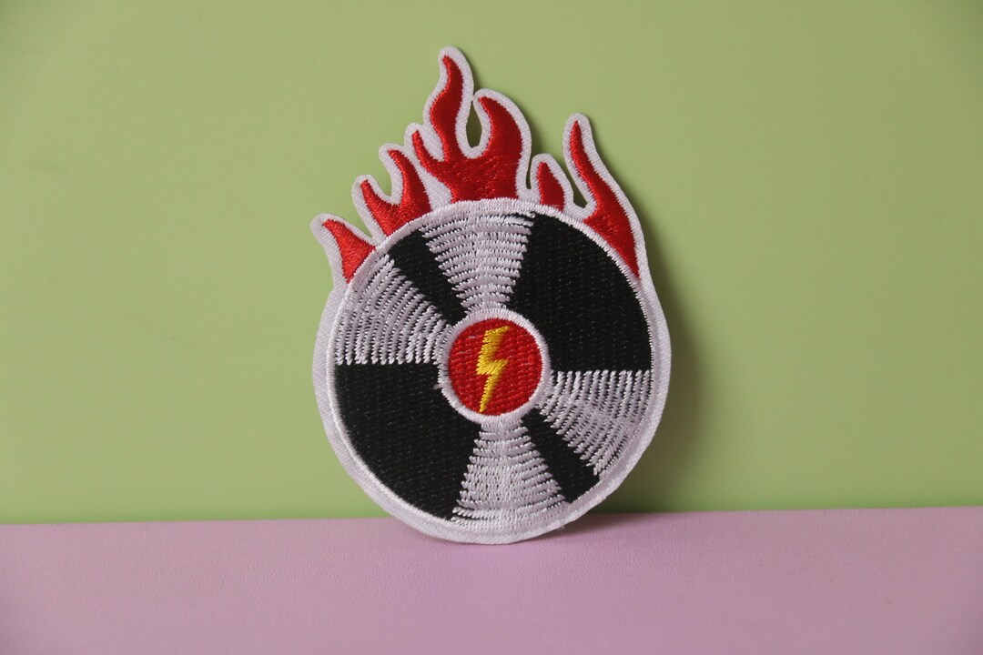 Burning Vinyl Record Patch, Music Patch, Iron on Patch, Embroidered ...