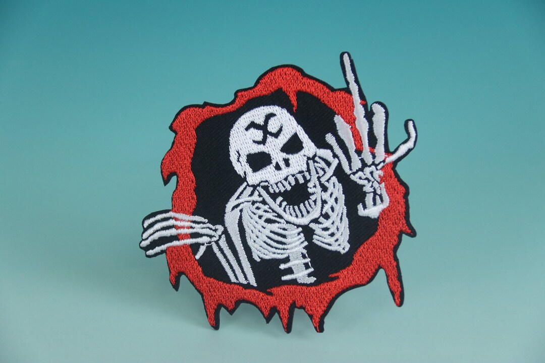 Middle Finger Patch, Skull Patch, Death Patch, Iron on Patch ...