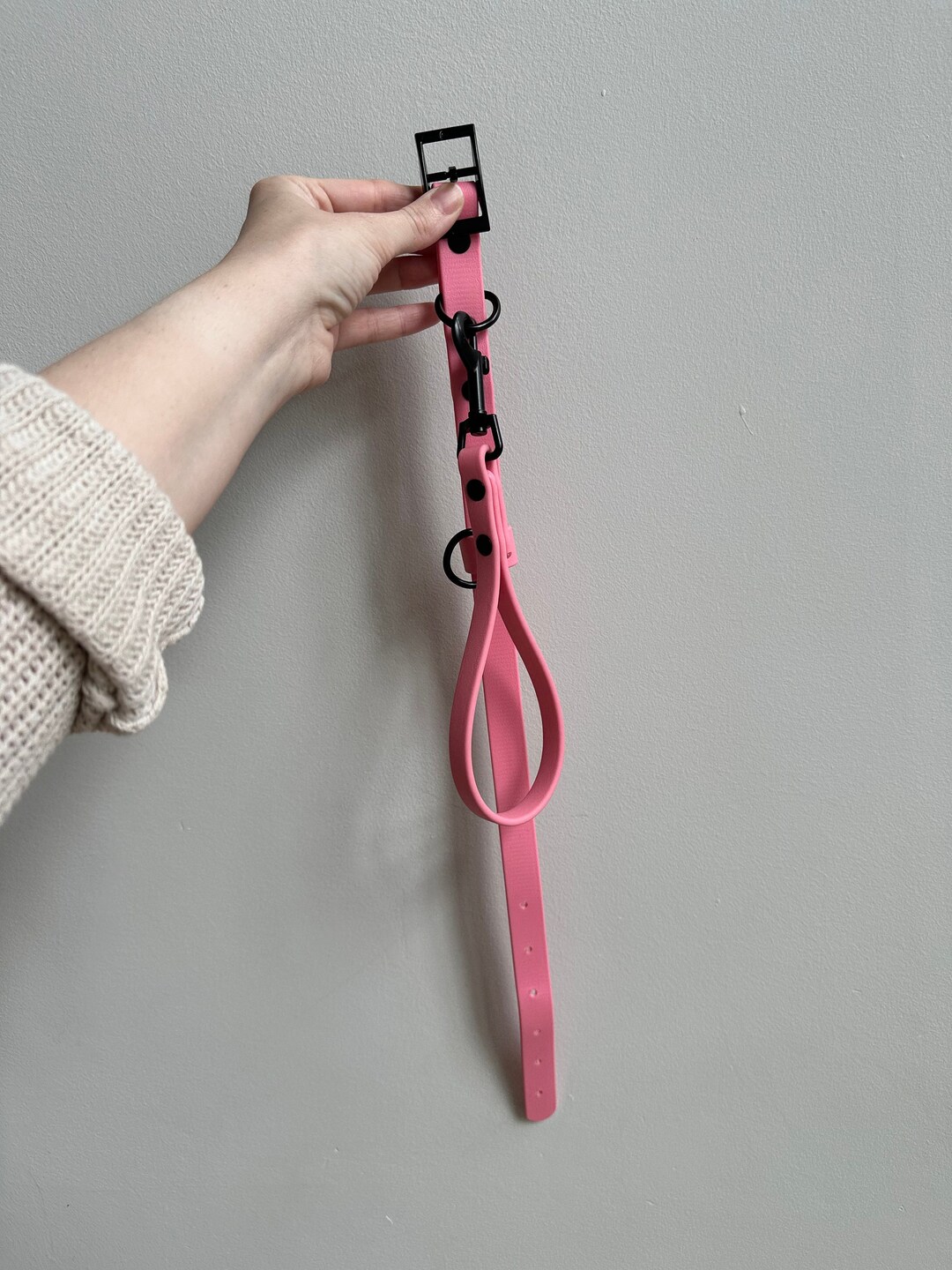 Rose Pink Adjustable Biothane Dog Collar and Traffic Handle Set - Etsy