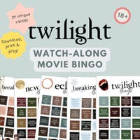 Twilight Saga Watch Along Bingo | Instant Download | Movie Party Game ...