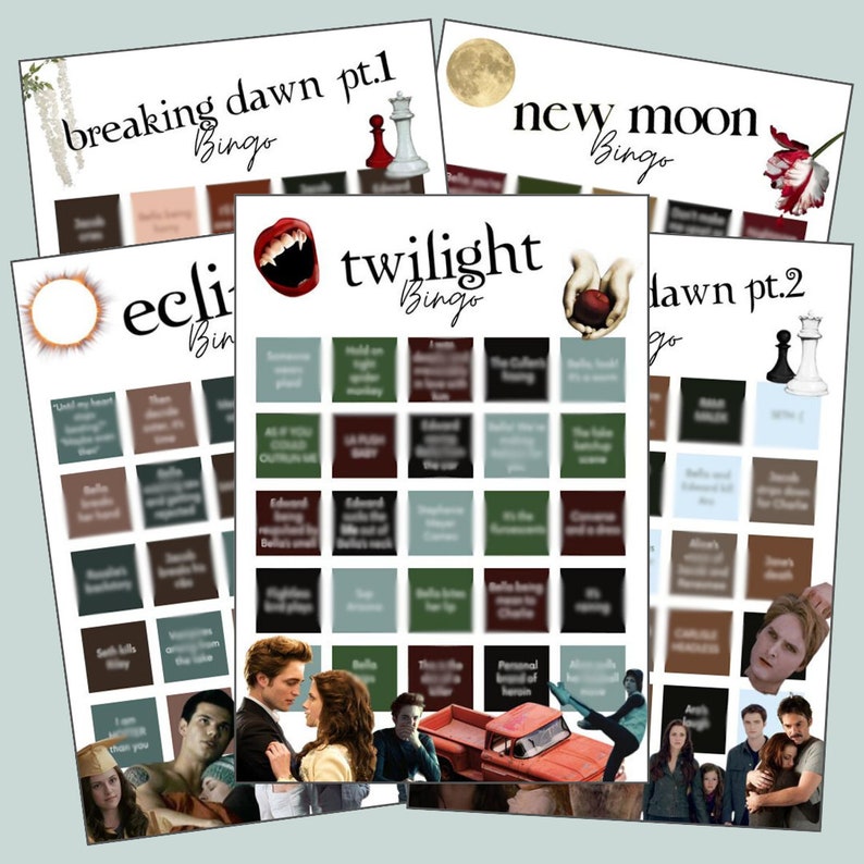 Twilight Saga Watch Along Bingo | Instant Download (18+) - Etsy