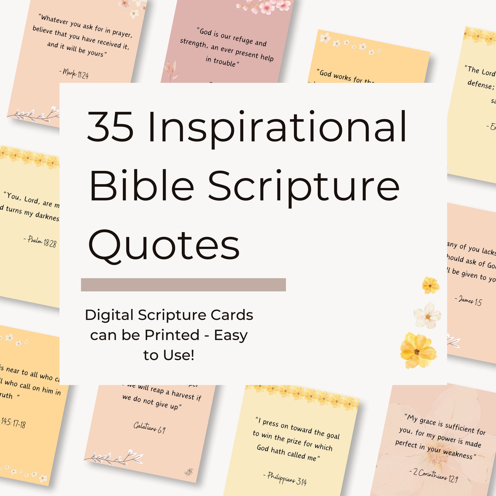 Daily Bible Scripture Cards, Encouraging Affirmation Cards, KJV Bible ...