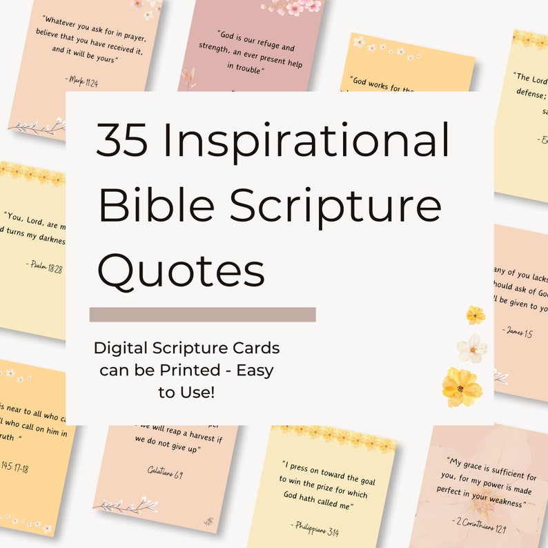 Daily Bible Scripture Cards, Encouraging Affirmation Cards, KJV Bible ...