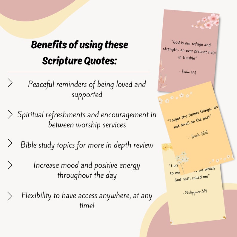 Daily Bible Scripture Cards, Encouraging Affirmation Cards, KJV Bible ...