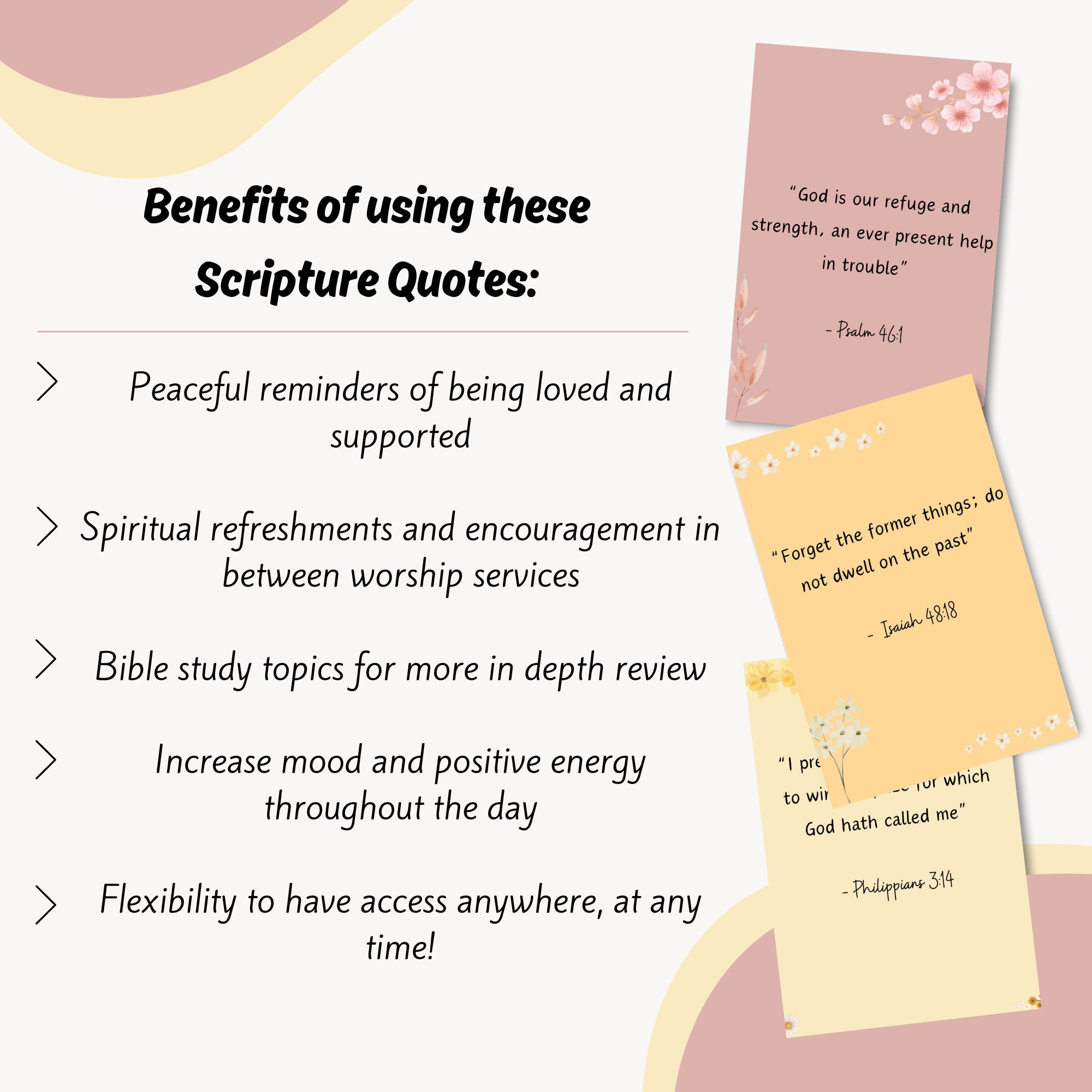 Daily Bible Scripture Cards, Encouraging Affirmation Cards, KJV Bible ...