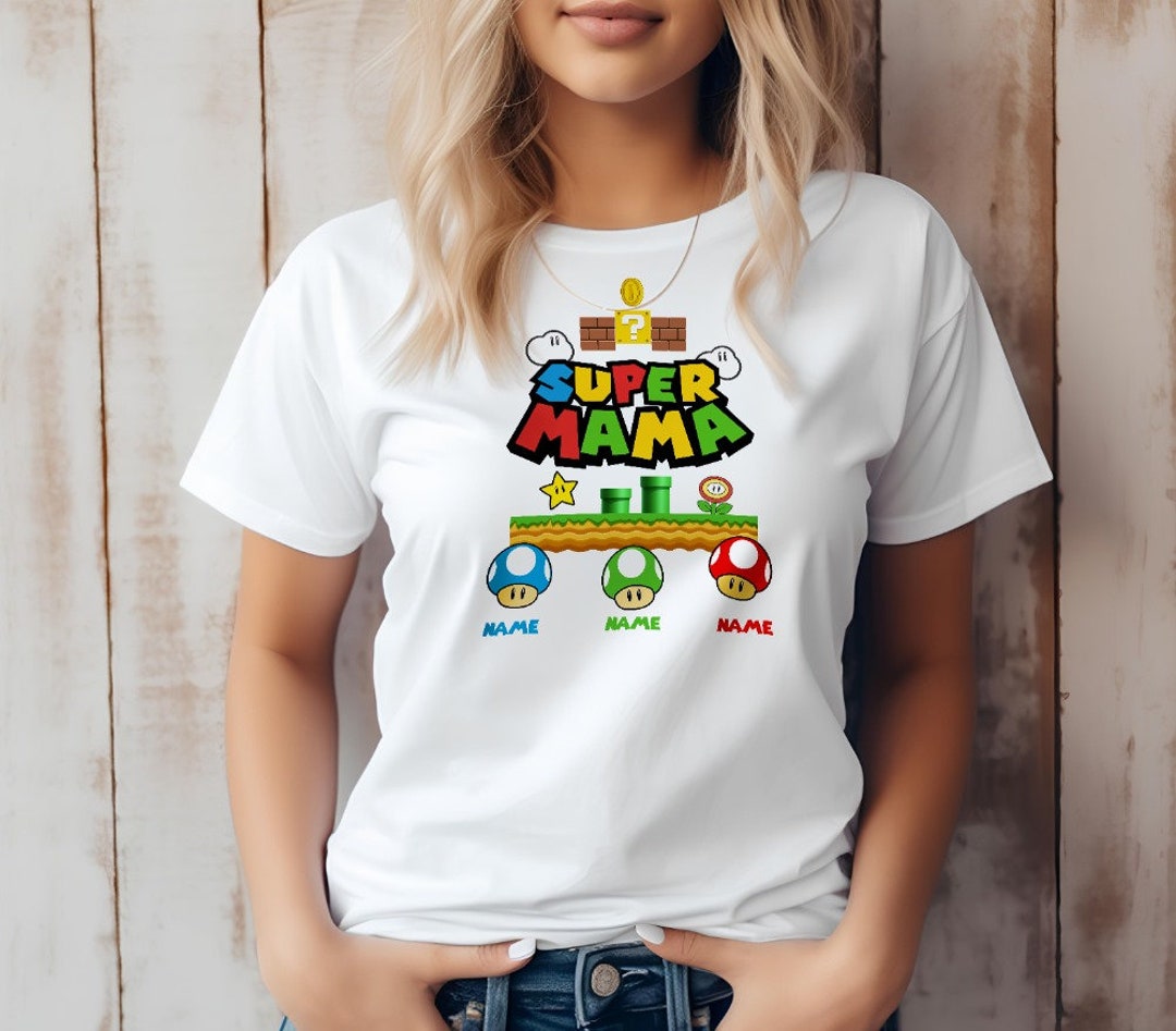 Mama Shirt, Super Mama Personalize T-shirt, Personalized Gift, Gamer ...