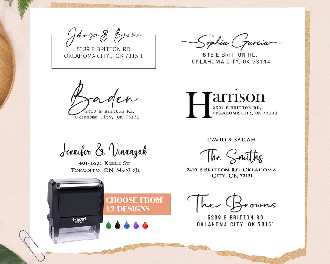 Personalized Self-inking Return Address Stamp - Custom Reusable Rubber ...