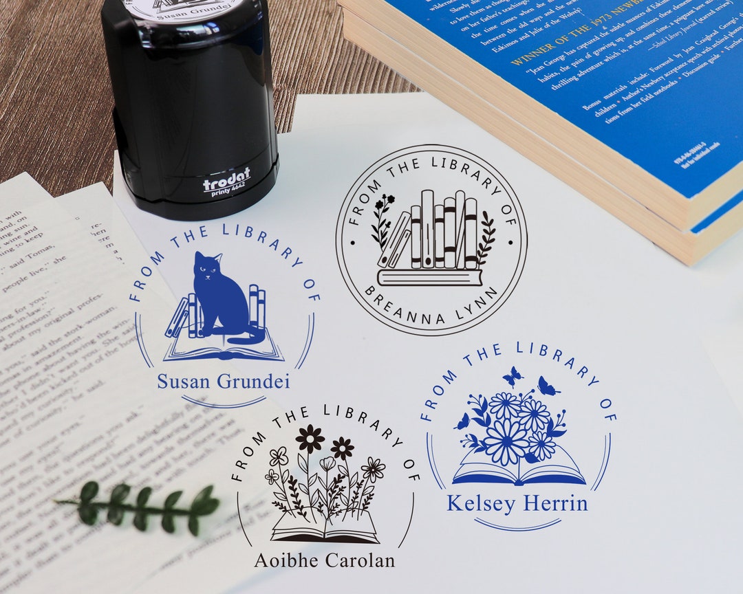 Custom Book Stamp/from the Library of Book Stamp/self Inking Stamp/ex ...