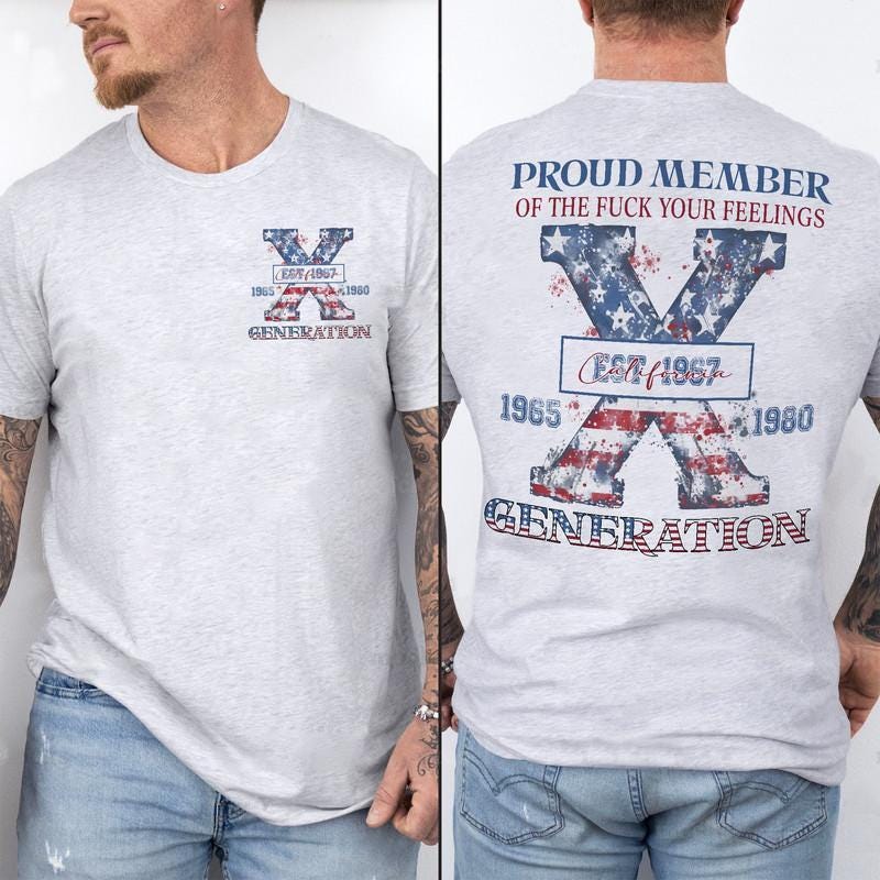 Customize Proud Member of X Generation Hoodie, Print on Back, Full Size ...