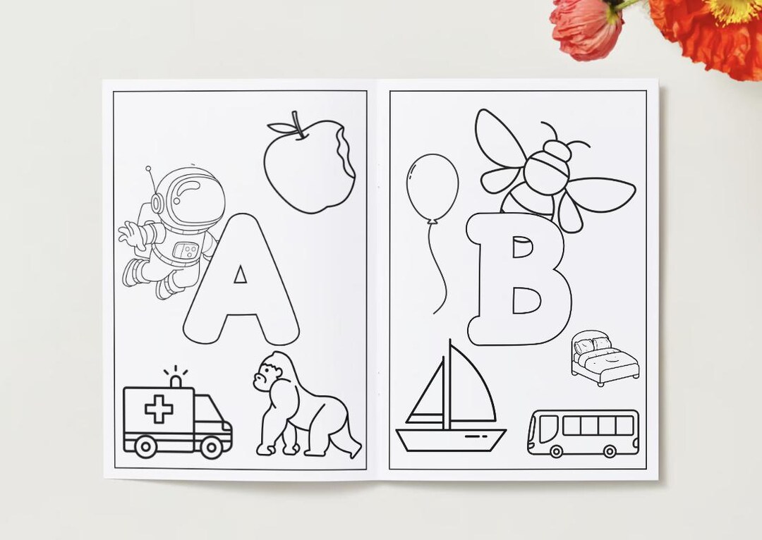 A to Z Colouring Book Printable - Etsy