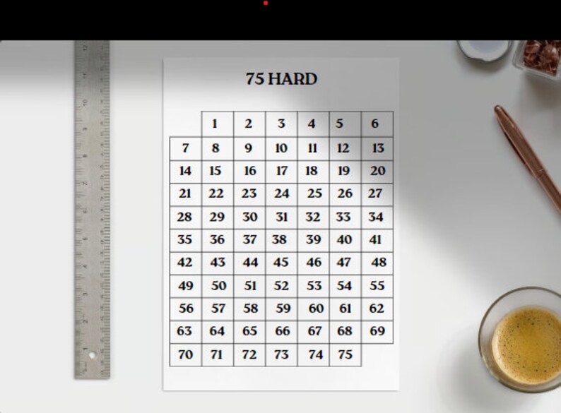 75 Hard Challenge Tracker Bundle, Daily 75 Hard Journal, Tracker Colour ...