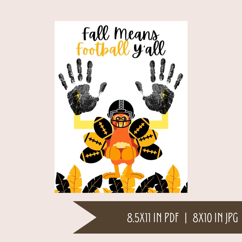Football Handprint Art - Etsy