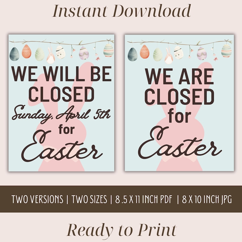 Closed for Easter Signs - Etsy