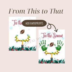 Winter Christmas Football Handprint Art, Football Handprint Activity ...