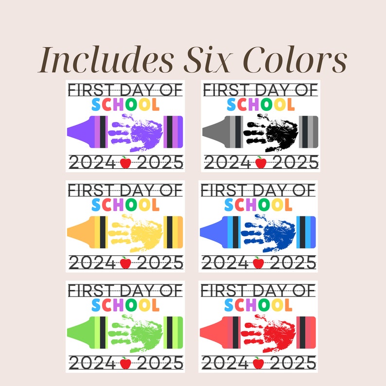 First Day of School Handprint Craft, Back to School Printable ...