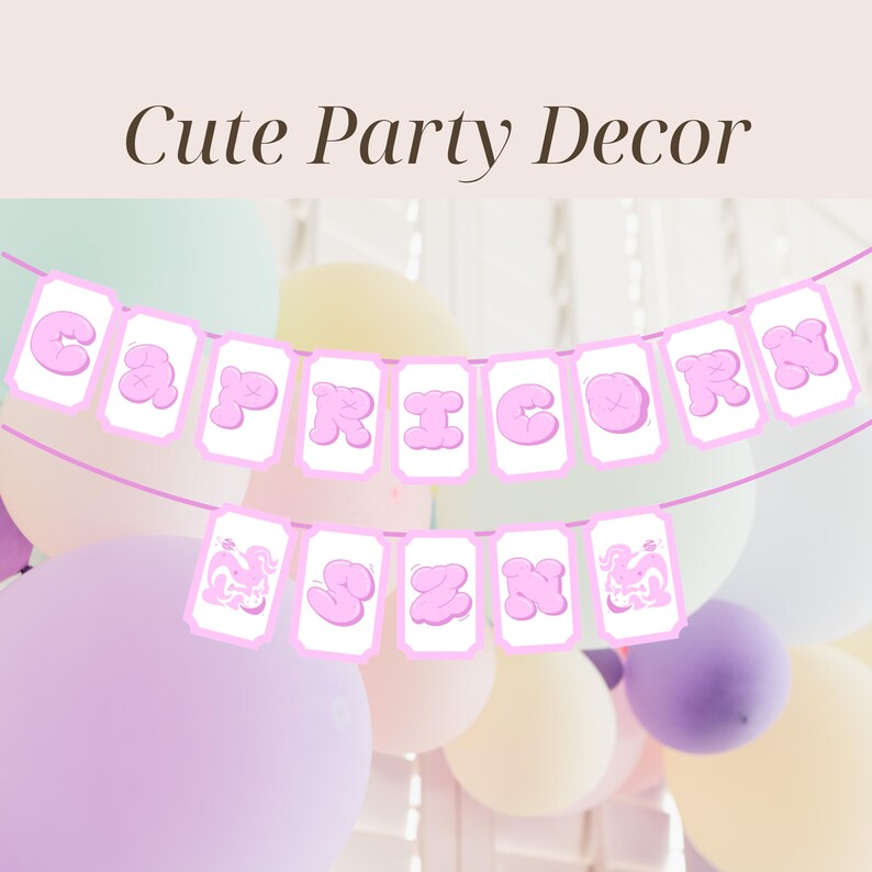 Capricorn Szn Banner Printable, Horoscope Zodiac Sign Garland ...