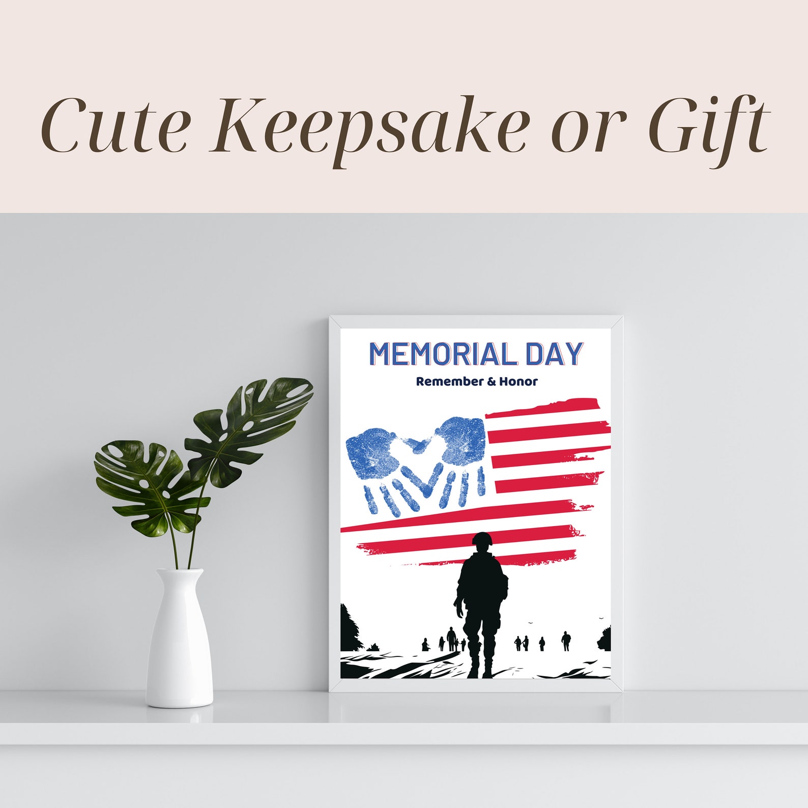 Flag Handprint Art for Memorial Day, Memorial Day Activity for Daycare ...