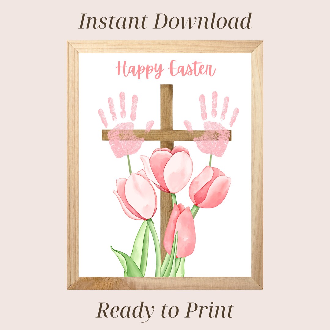 Easter Handprint Art Craft for Kids, Easter Handprint Printable, Easter ...