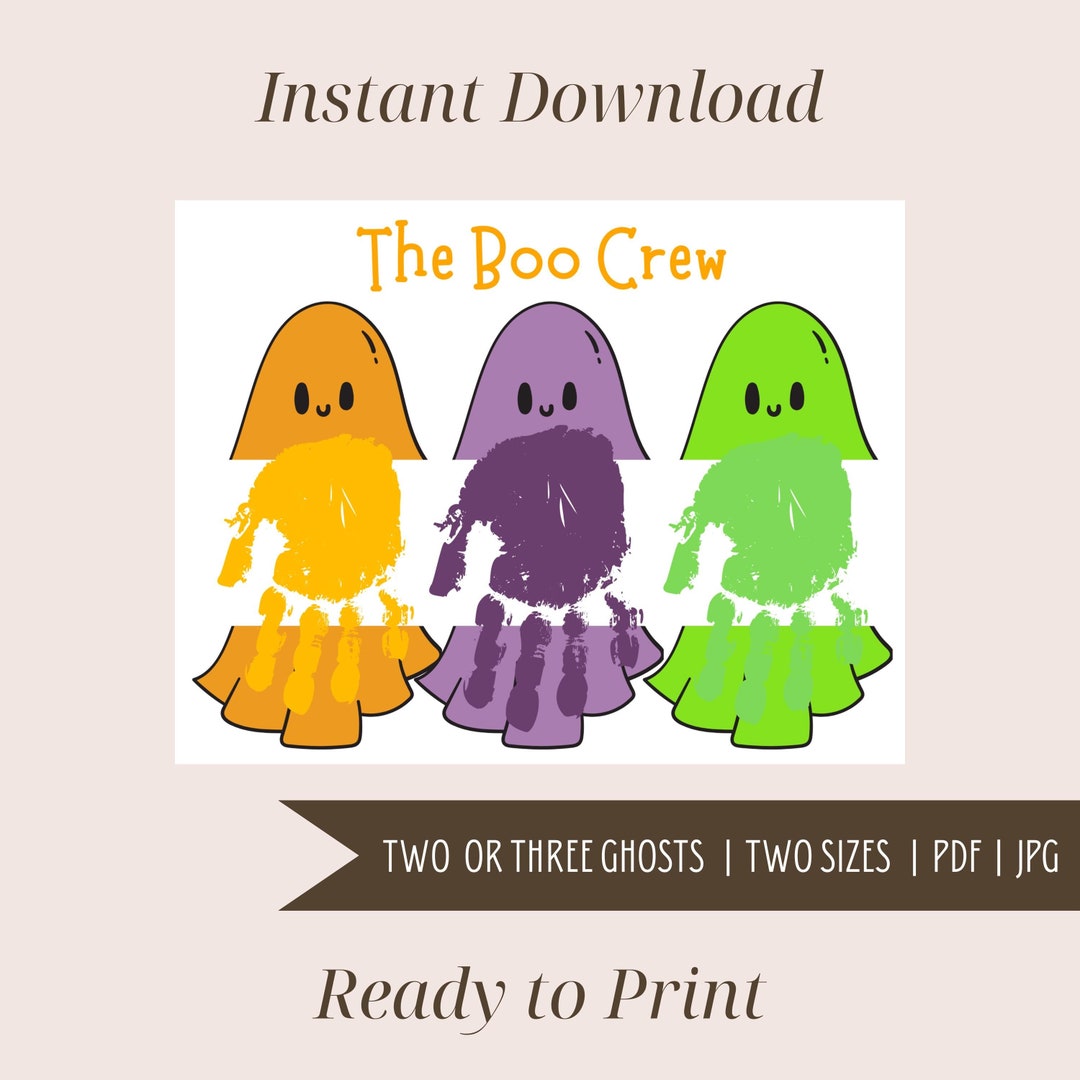 Halloween Boo Crew Ghost Handprint Art, Ghosts Pun Handprint Craft ...