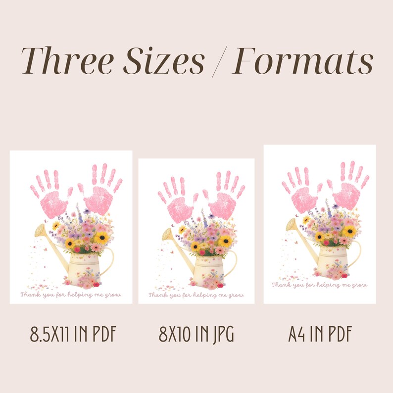 Flower Bouquet Handprint Gift, Handprint Gift From Child, DIY Gift I ...
