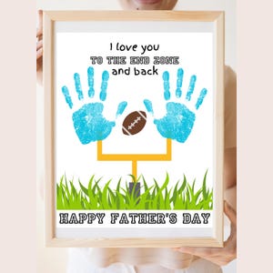 Father's Day Handprint Art, Fathers Day Activity, Football Handprint ...