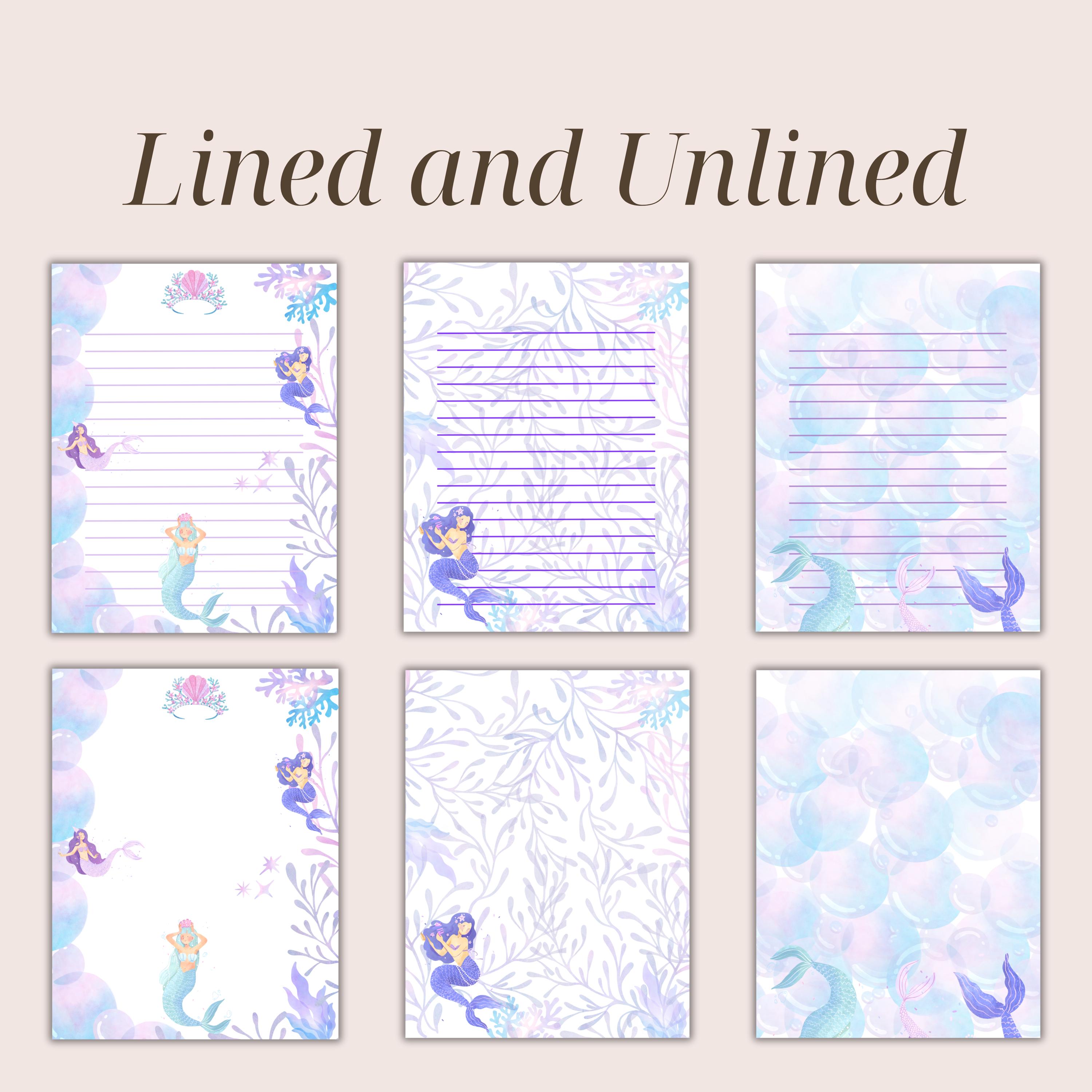 Mermaid Stationery Printable, Under the Sea Stationery Set, Mermaid Writing Set, Mermaid Journal ...