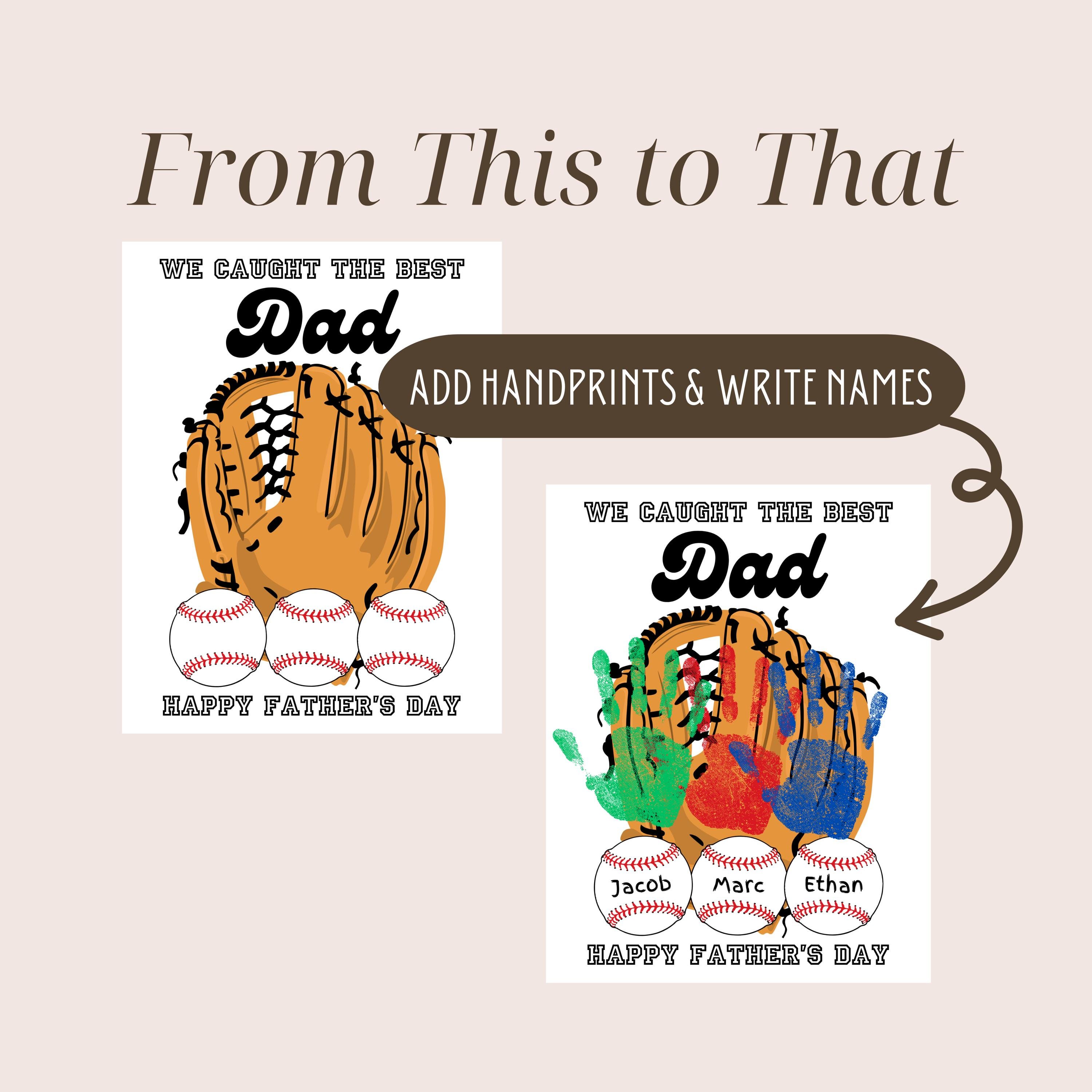 Father's Day Handprint Art, Fathers Day Baseball Handprint Activity ...