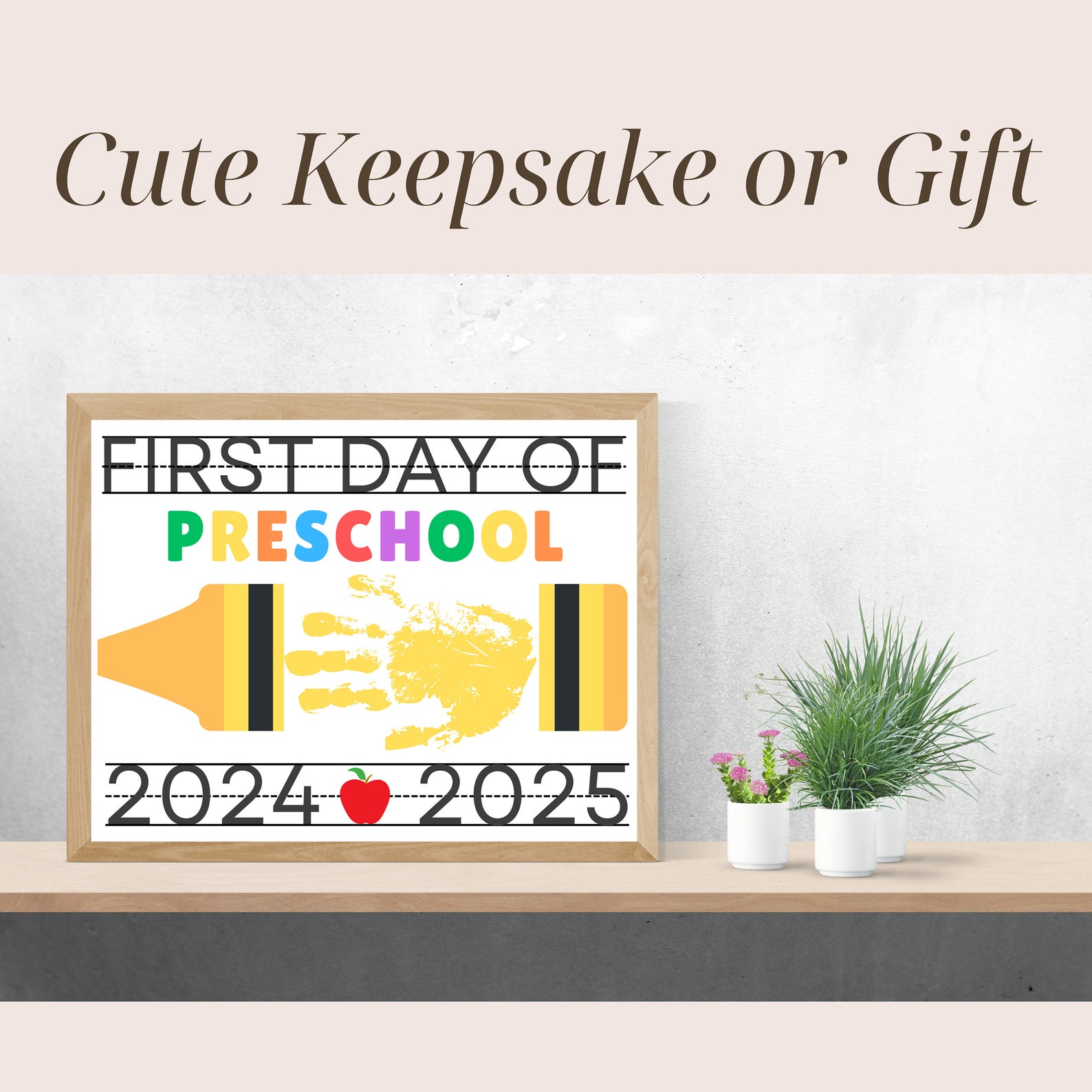First Day of Preschool Handprint Craft, Back to School Printable ...