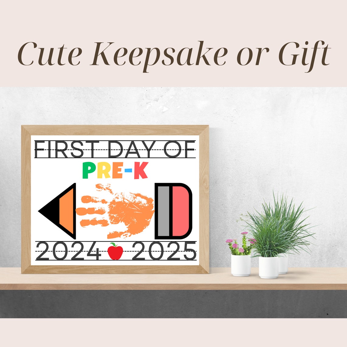 First Day of Prek Handprint Craft, Pencil First Day of School Pre K ...