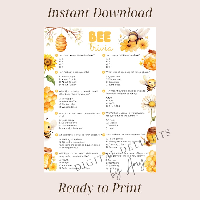 Bee Activities for Adults - Etsy
