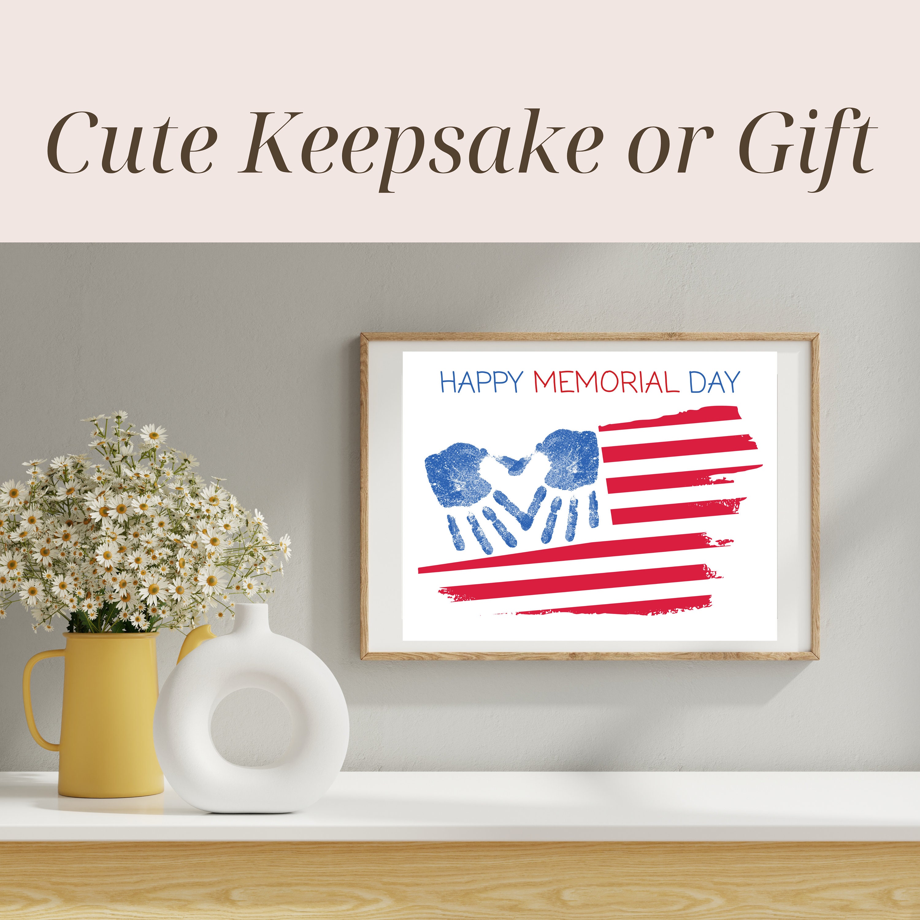 Flag Handprint Art for Memorial Day, Memorial Day Activity for Daycare ...
