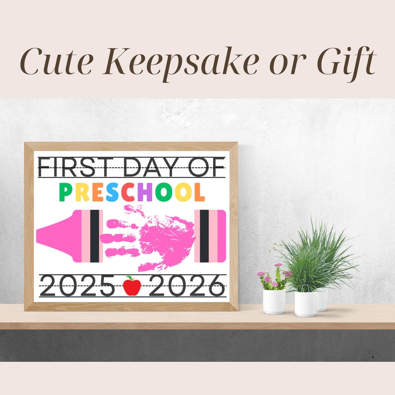 First Day of Preschool Handprint Craft, Back to School Printable ...