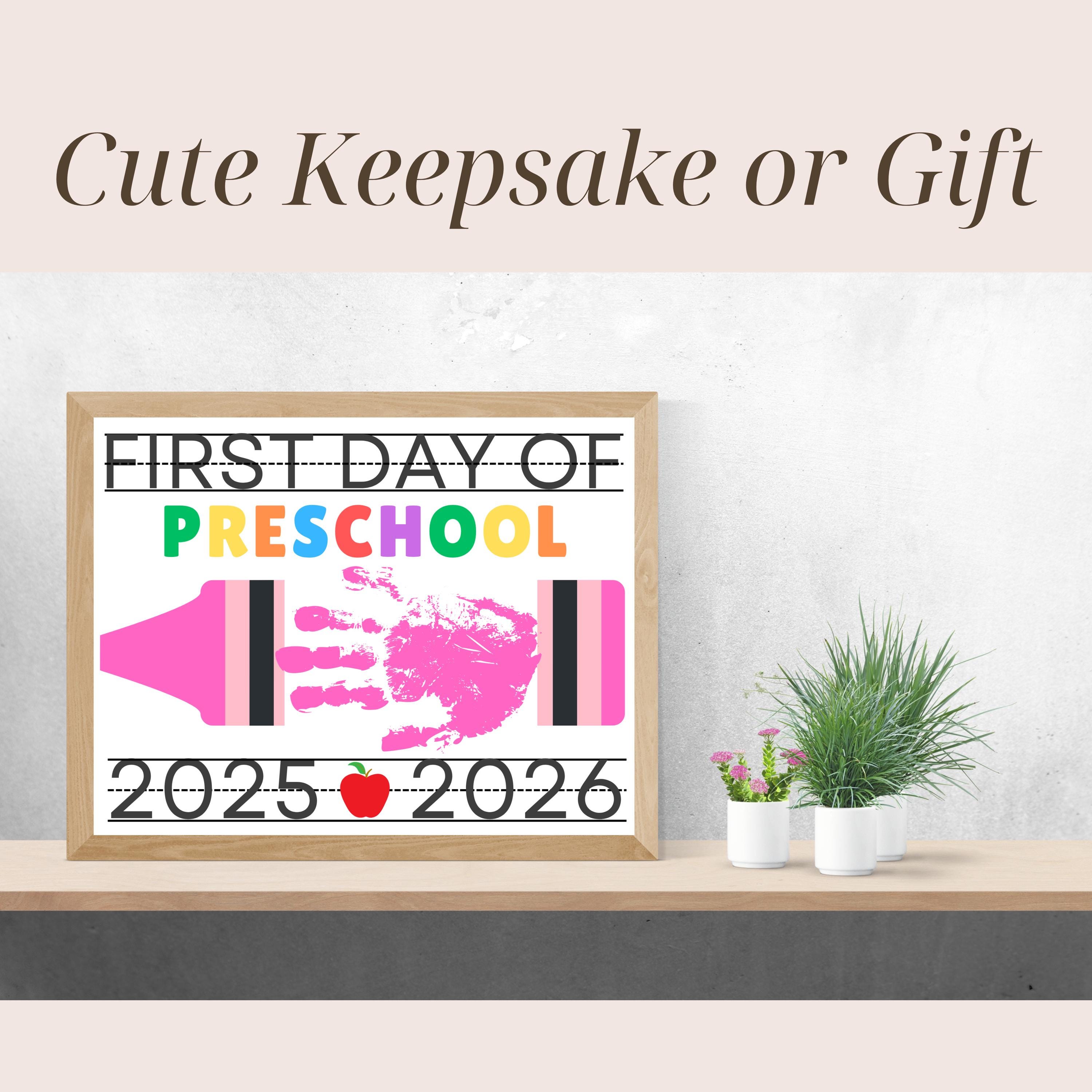 First Day of Preschool Handprint Craft, Back to School Printable ...